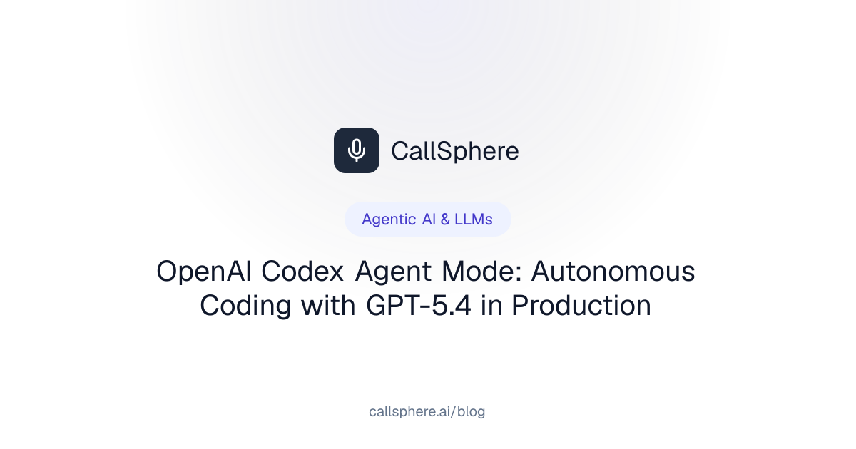 OpenAI Codex Agent Mode: Autonomous Coding with GPT-5.4 in Production ...